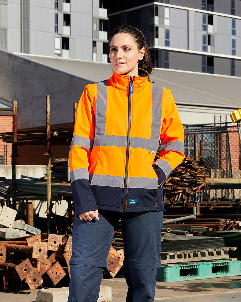 Carroll Softshell Jacket in Fluoro Orange & Navy – Rainbird Workwear