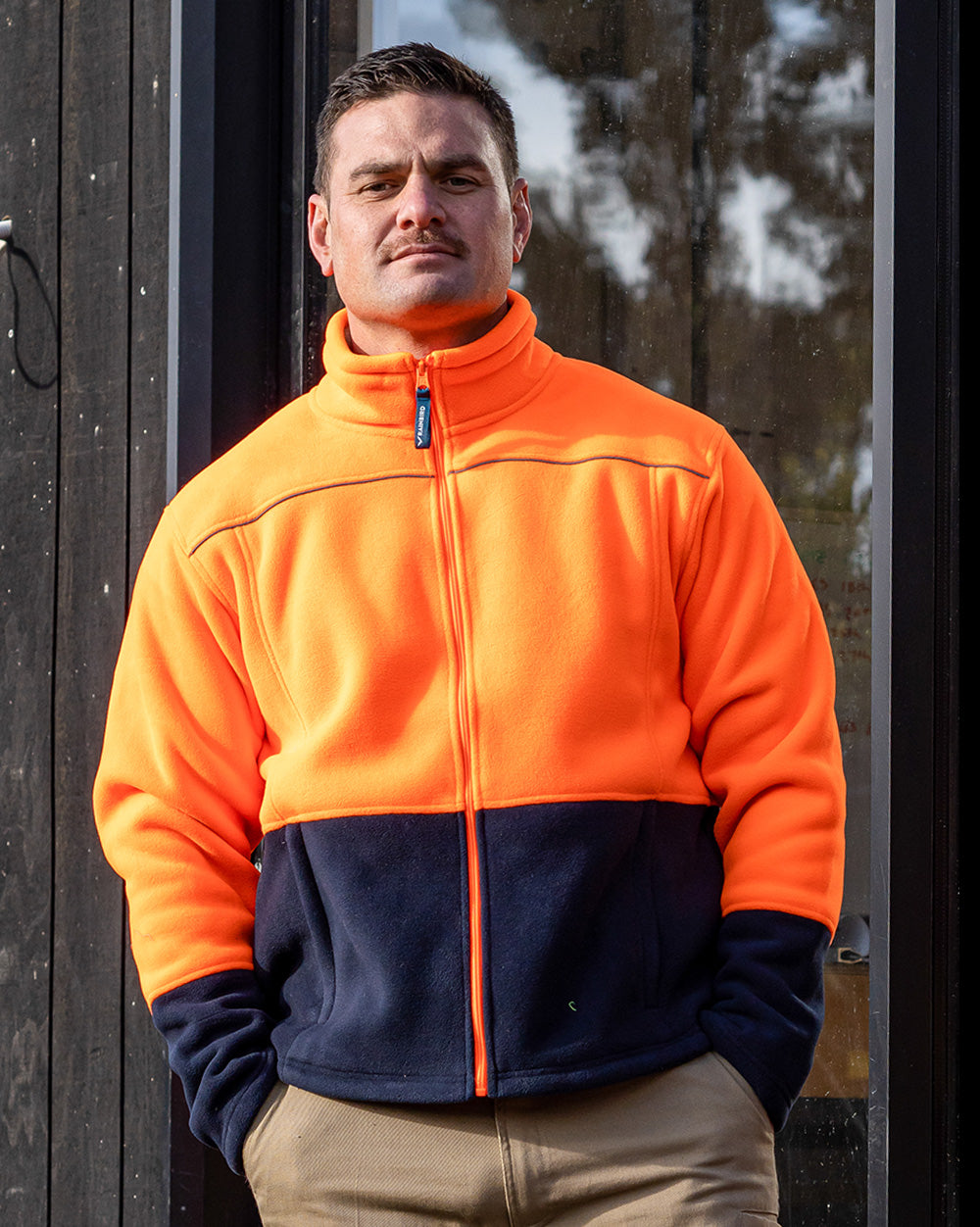 Lumber Jacket in Fluoro Orange & Navy – Rainbird Workwear