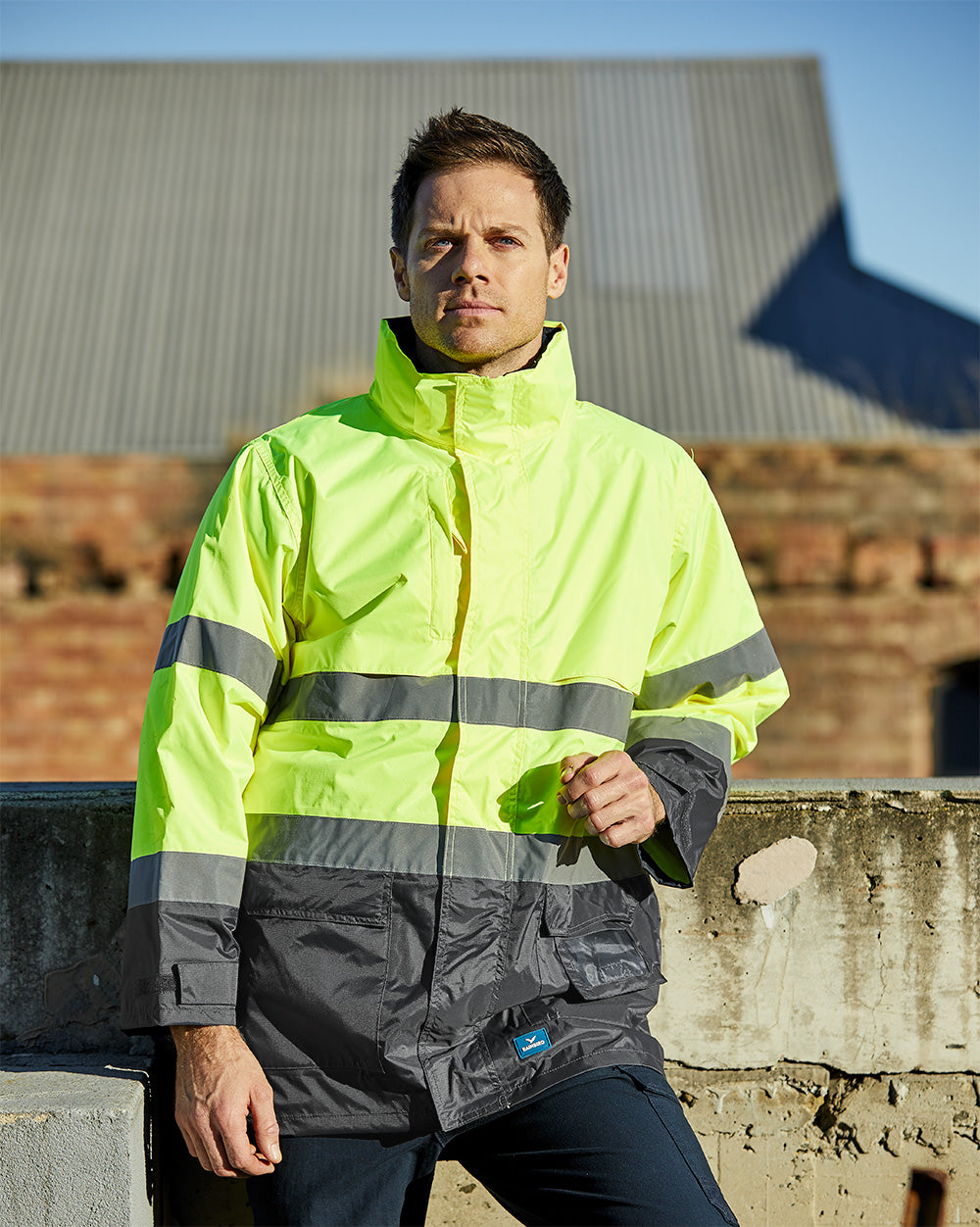 Northern Jacket in Fluoro Yellow & Charcoal – Rainbird Workwear